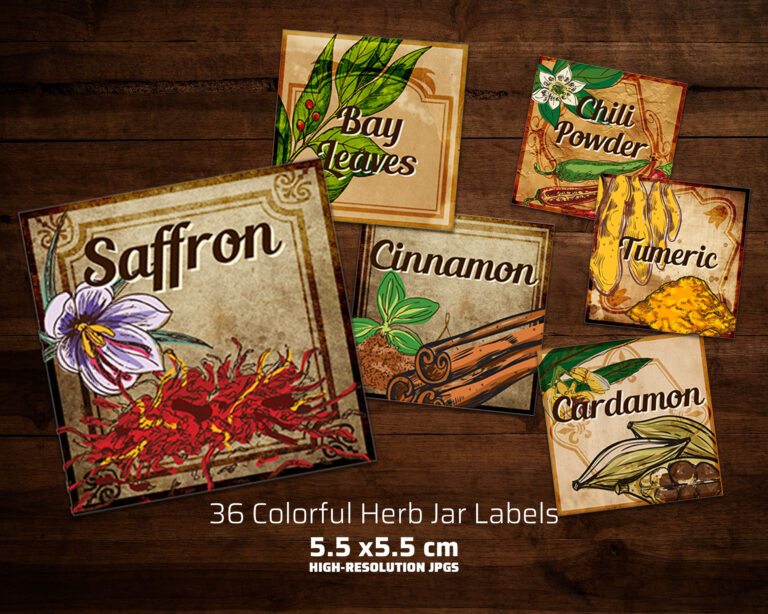 711 Small Horizontal Witchy Apothecary Jar Labels - Magik Charms