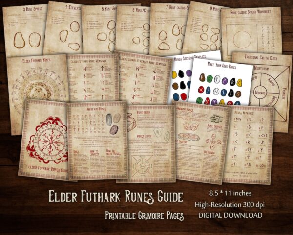 Elder Futhark Runes Stone Casting and Reading Guide Pack - Magik Charms