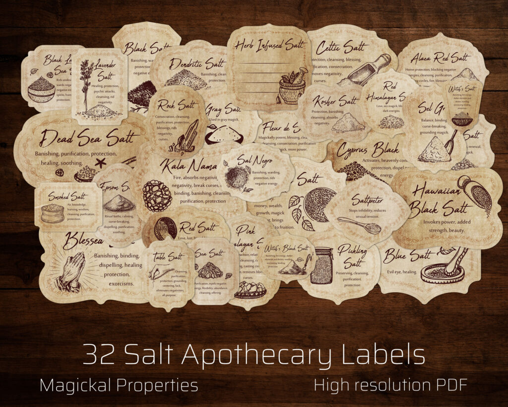 711 Small Horizontal Witchy Apothecary Jar Labels - Magik Charms